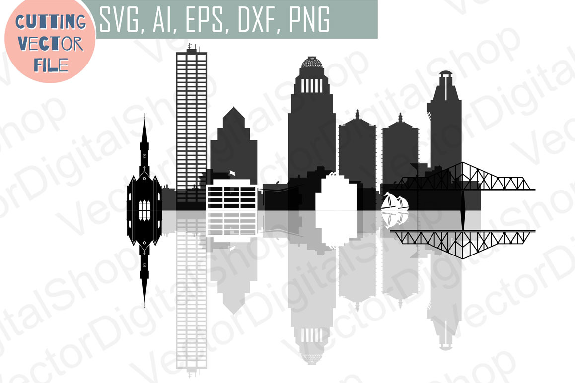 Louisville Skyline Vector Ai Svg Eps, an Illustration by DimShop
