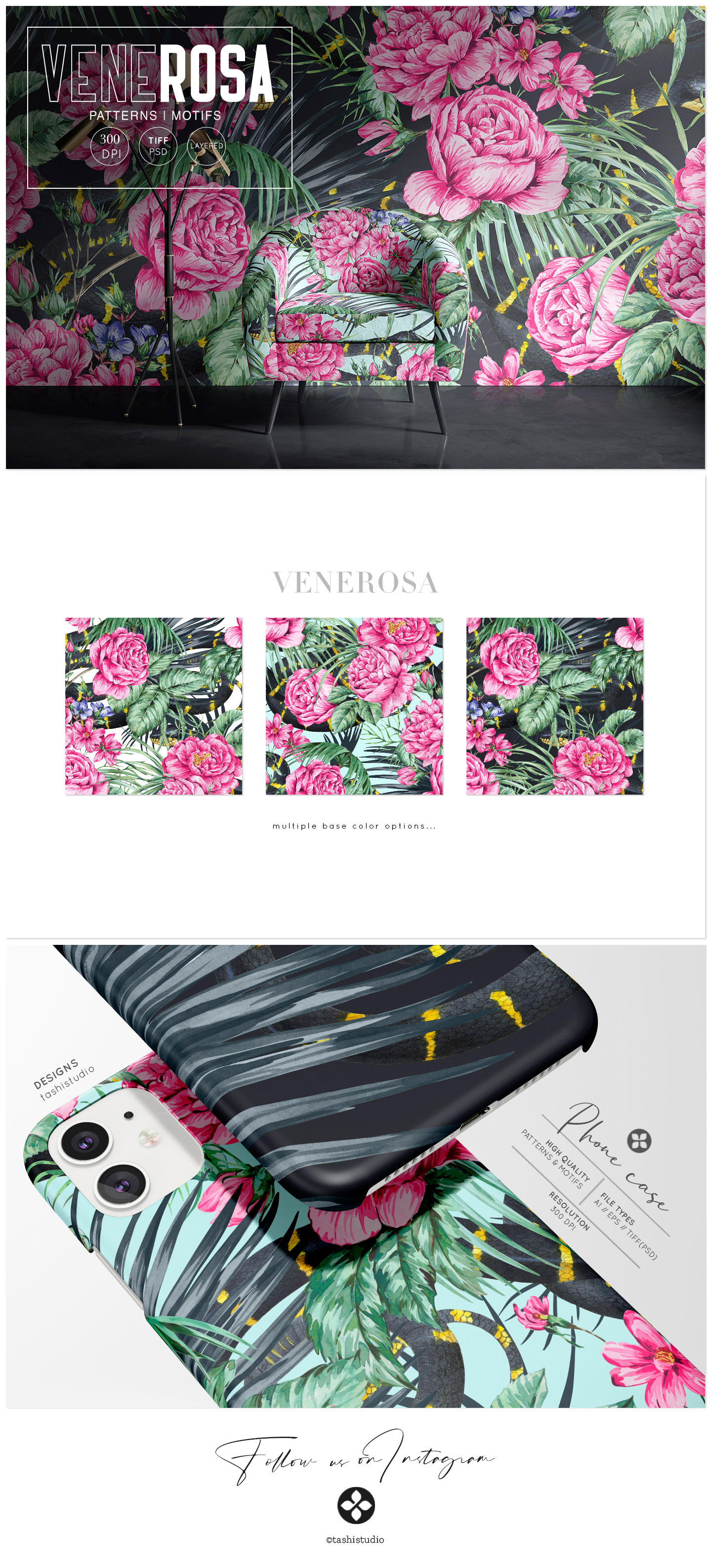 Venerosa, Exquisite Pattern design!, a Pattern Graphic by Pink Linen