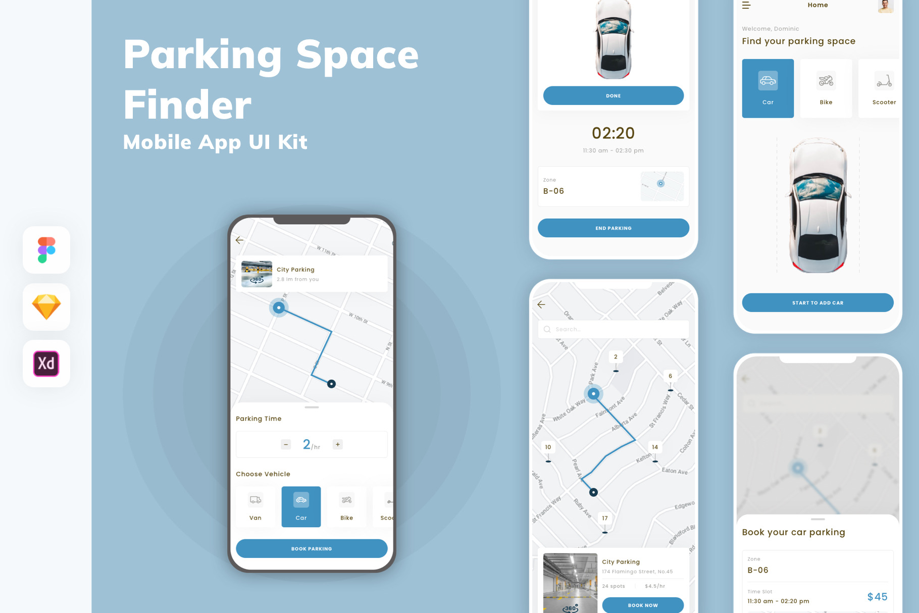 Parking Space Finder App UI Kit, an UI Kit Template by uicube