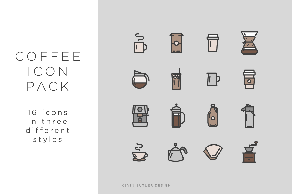 Coffee Icon Pack, an Icon by Icon & Vector Shoppe