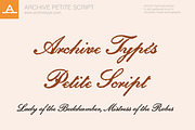 Archive Petite Script, a Script Font by Archive Type Fonts