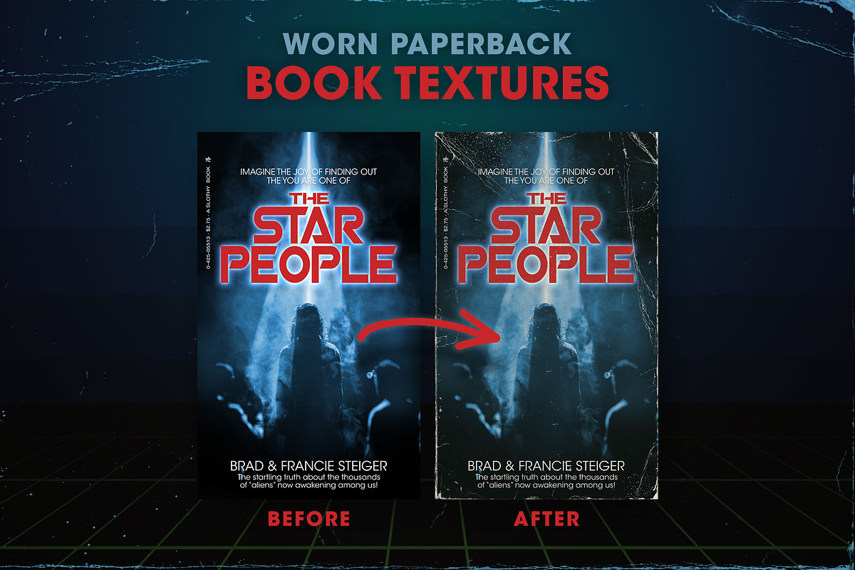 Worn 80s Paperback Book Textures, a Texture Graphic by Jeff Finley