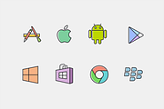 8 App Store Line Icons, an Icon by Creative VIP