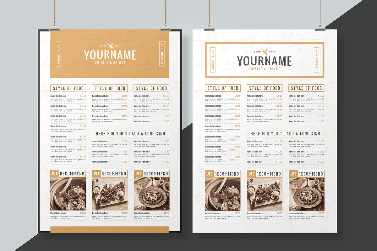 Classy Food Menu 8 Template, a Brochure Template by Luuqas Design