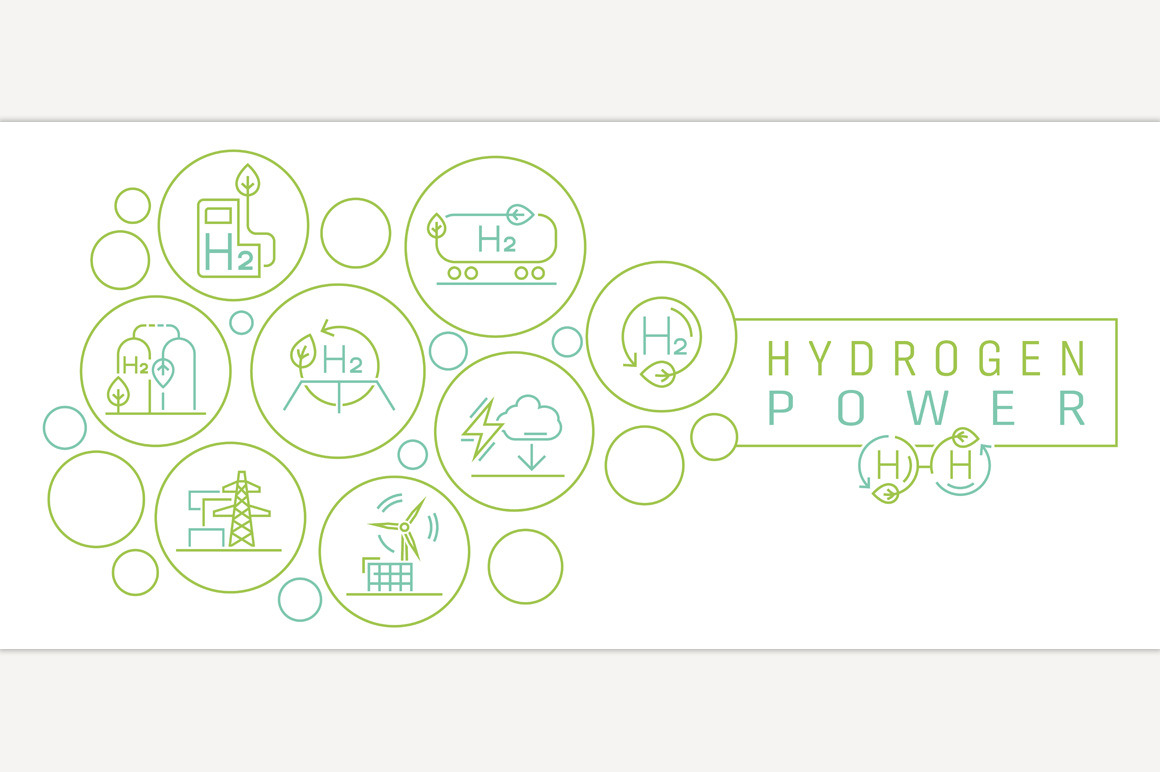 Green hydrogen energy production., a Technology Illustration by Anna's ...