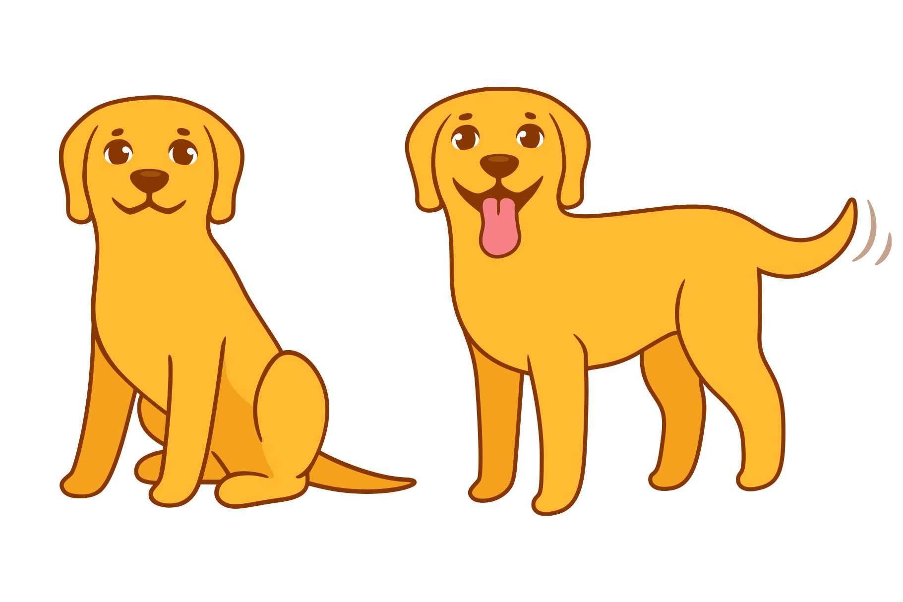 Cartoon Yellow Labrador Retriever, an Animal Illustration by Irina Mir
