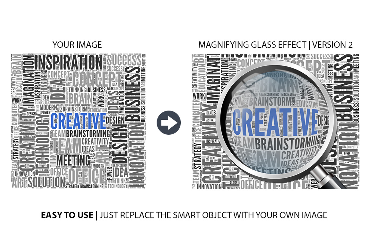 MAGNIFYING GLASS | Mockup Template, a Print Template by XtravaganT Design