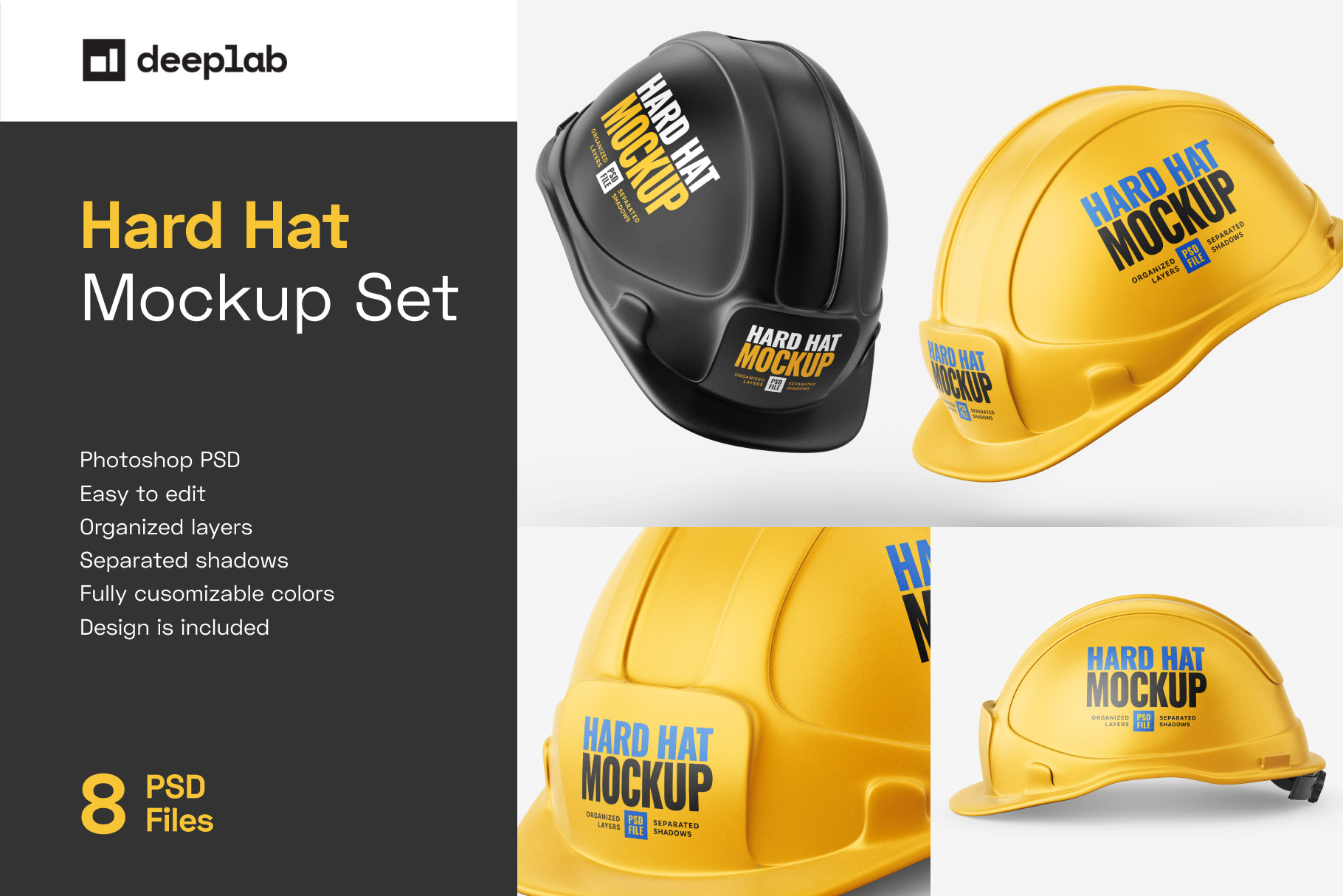 Construction Hard Hat Mockup Set, a Hat Mockup by Deeplab