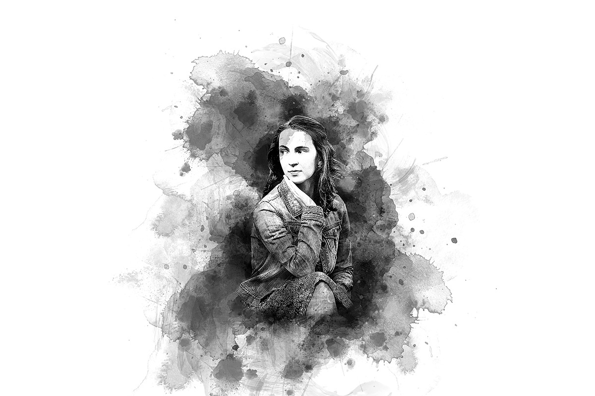 Ink Bleed Effect Photoshop Action, an Action Add-On by Studio Retouch