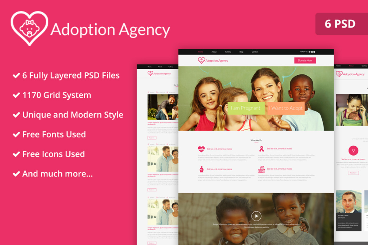 Adoption Agency PSD Website Template, a Websites & App Template by ...