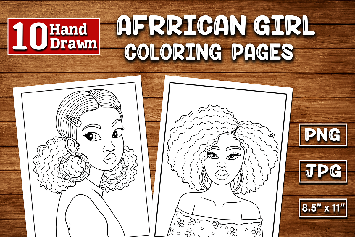 African Girl Black Woman Coloring Page