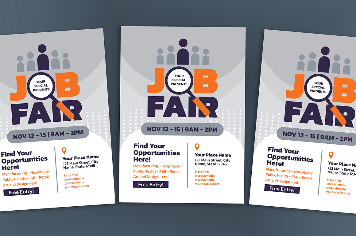 Simple Job Fair Event Flyer, a Flyer Template by Gumico Studio.