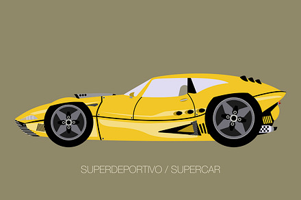 custom muscle car, side view | Transportation Illustrations ~ Creative ...