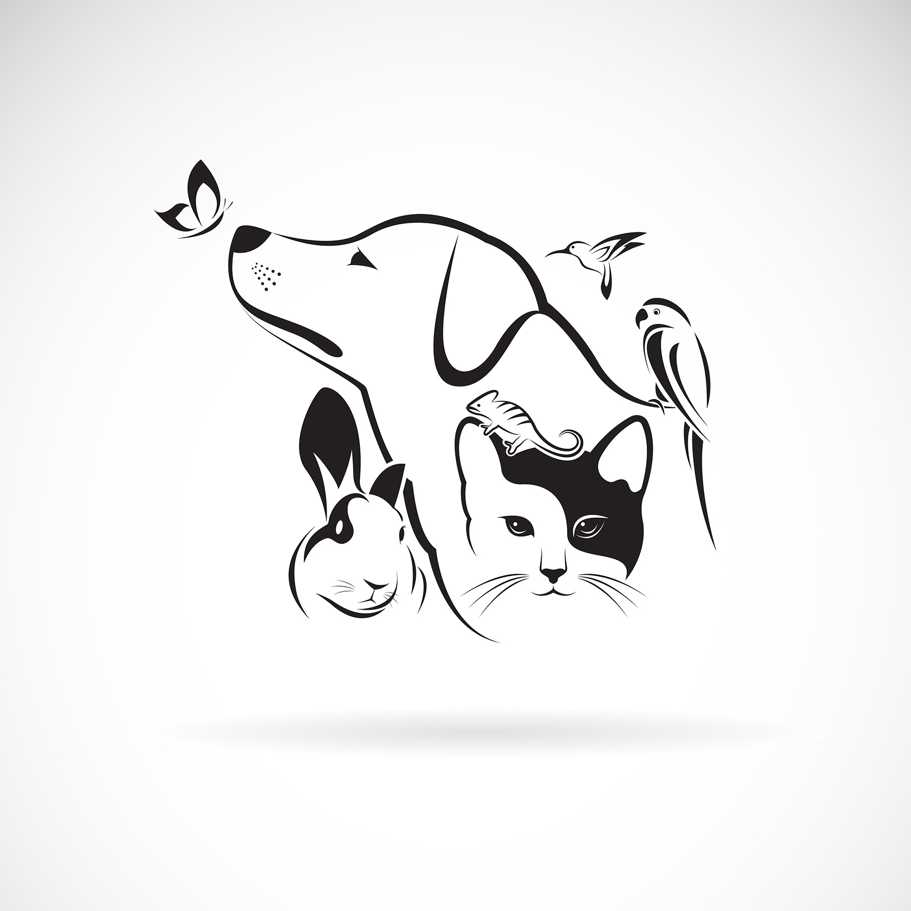 Vector group of pets. Animal. | Outline Icons ~ Creative Market