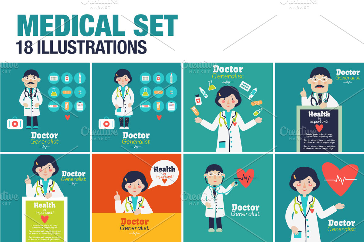 Vector Medical Set, a Healthcare Illustration by Qvasimodo