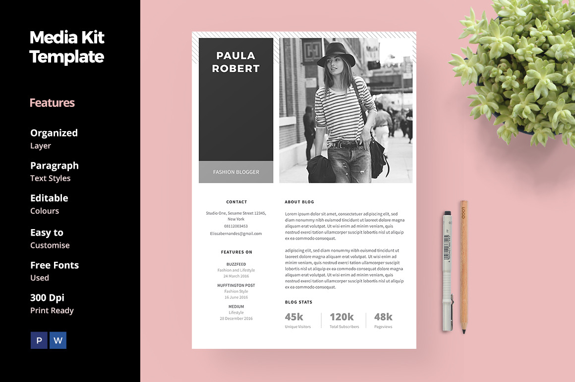 Media Kit Template for Blogger, a Social Media Template by ariodsgn