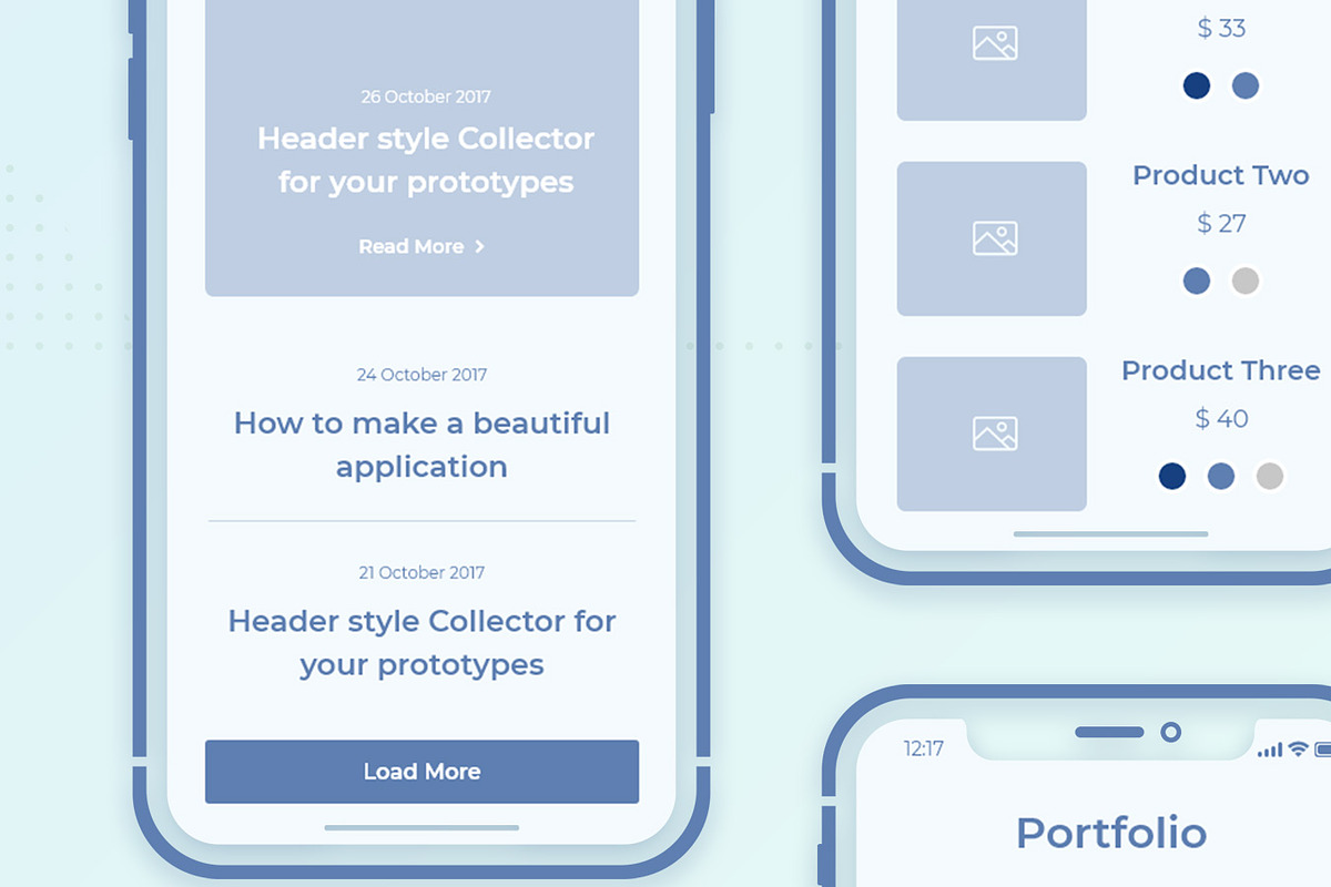 Collector iOS Wireframe UI Kit, a Wireframe Template by Creatoly
