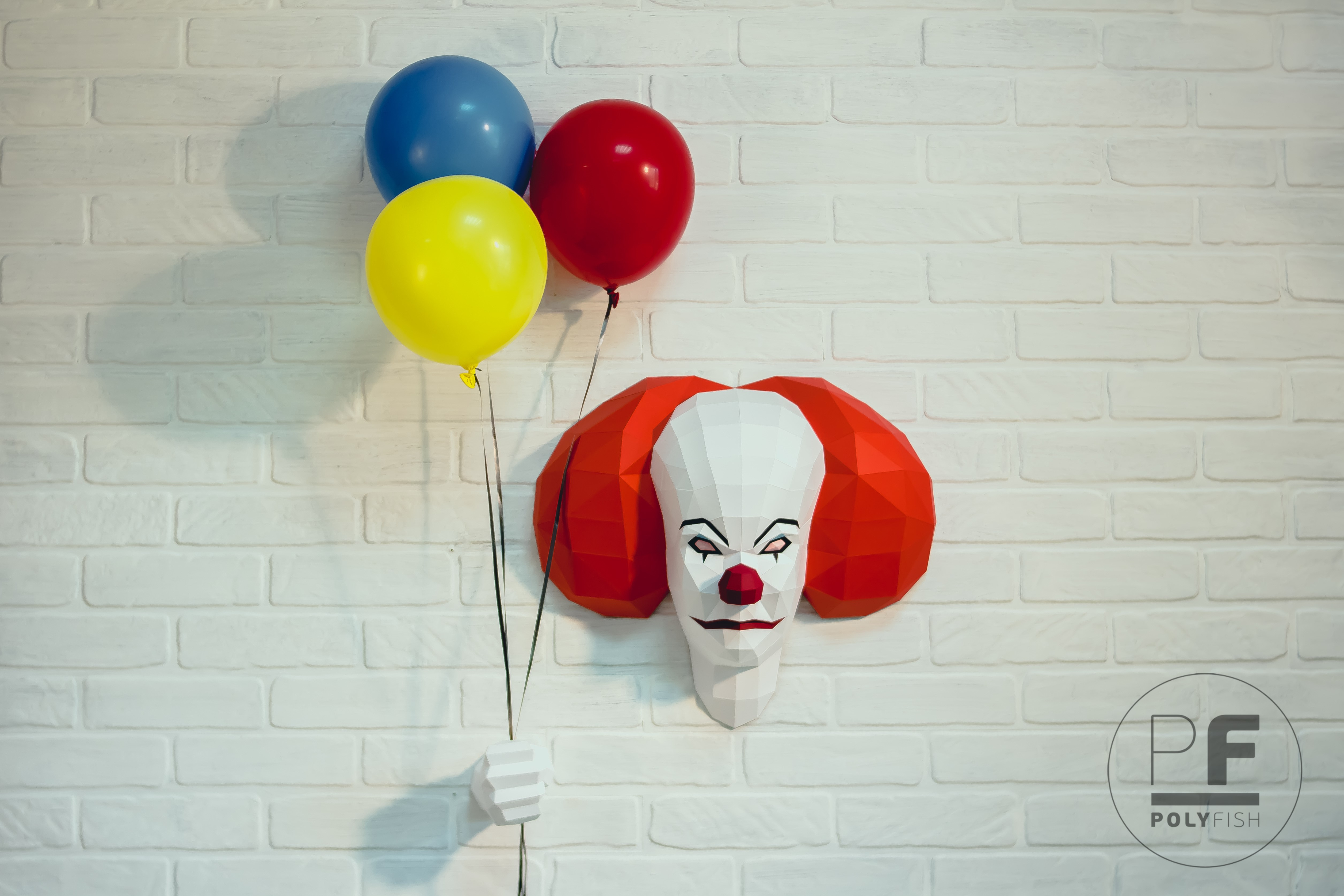 DIY Pennywise 3D model template, a Templates & Theme by PolyFish