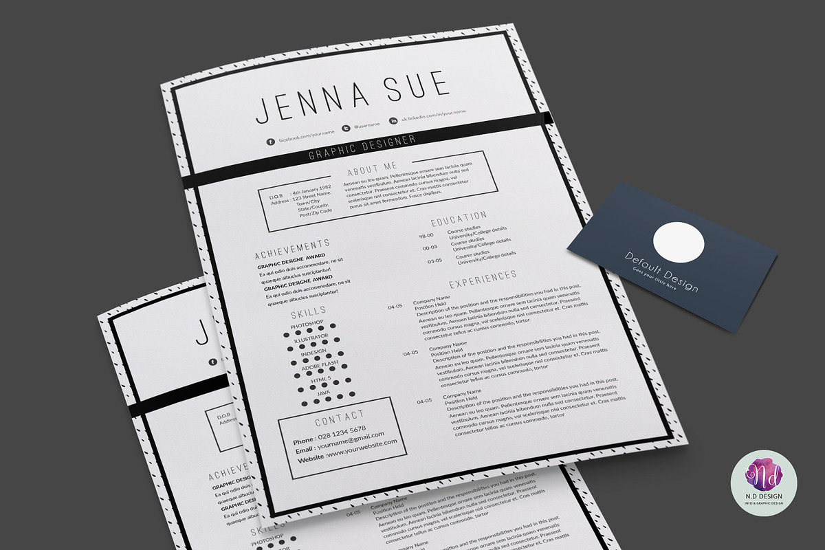 Modern , chic CV template, a Resume Template by Chic templates ...
