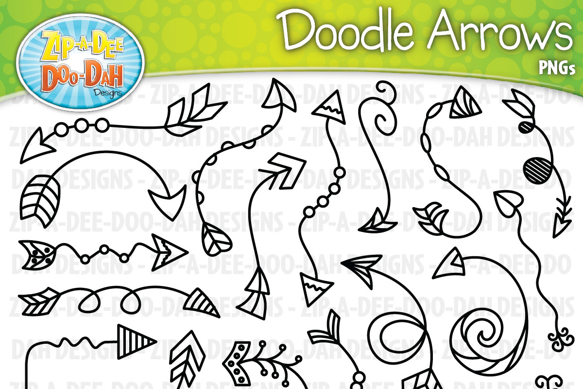 Doodle Arrows Clipart Set 1, an Illustration by Zip-A-Dee-Doo-Dah Designs