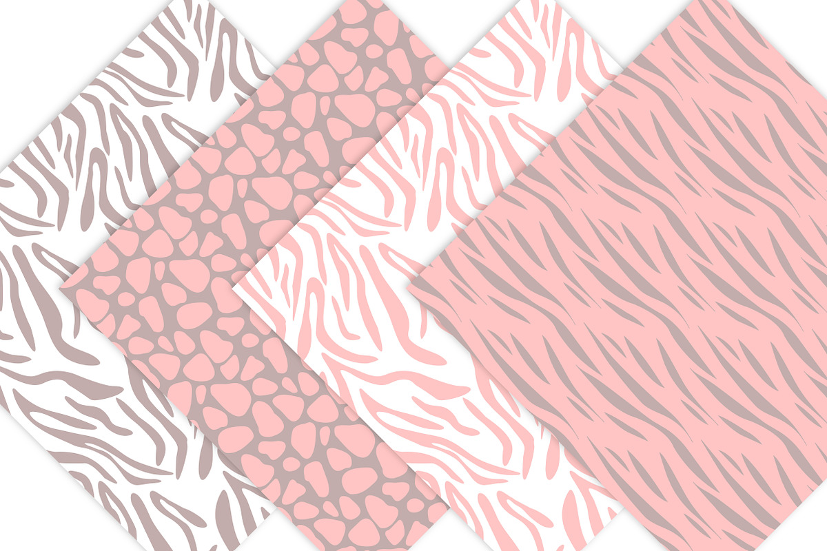 Animal Prints - Baby Pink Safari, a Pattern Graphic by Leska's Digitals
