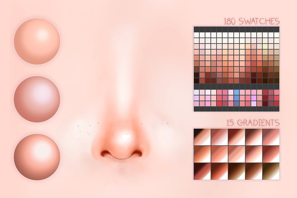 Glossy Skin Assets for Photoshop, a Brush Add-On by FaeryDesign