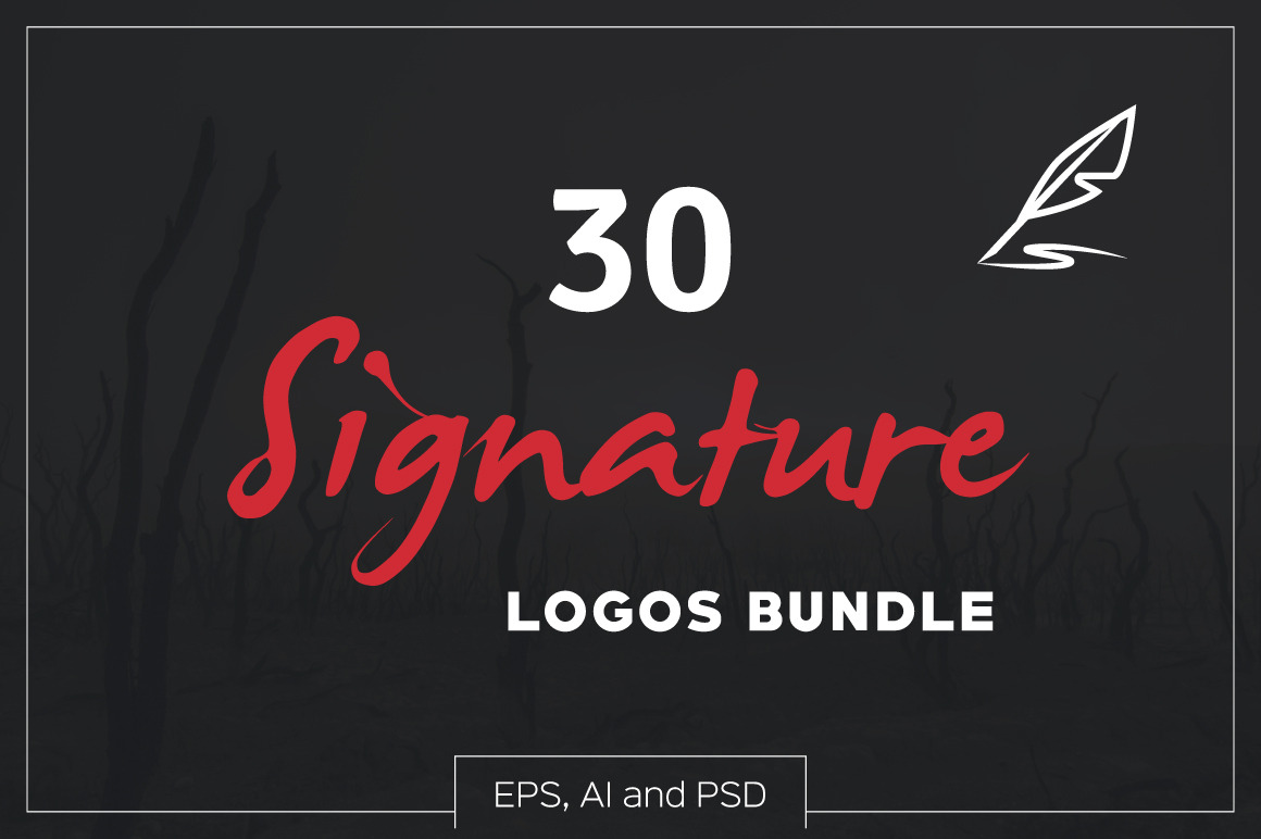 30 Signature Logos Bundle, a Branding & Logo Template by XpertgraphicD