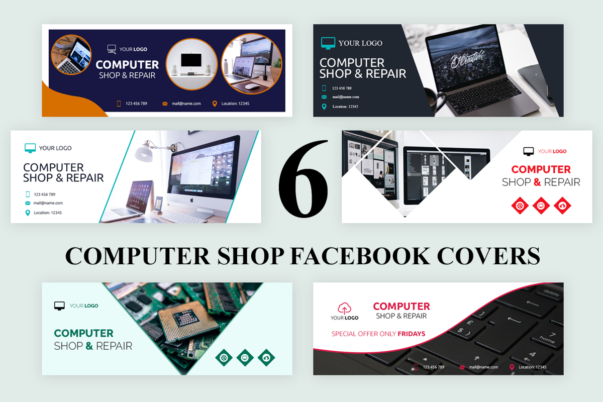 6 Computer Shop - Facebook Covers, a Social Media Template by Creatricks
