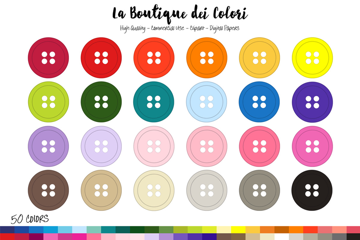 50 Rainbow Buttons Clip art, an Illustration by La Boutique dei Colori