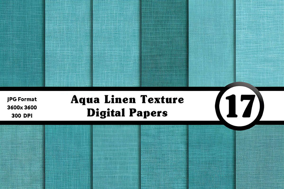 Aqua Linen Textures Digital Papers, a Texture Graphic by Dizzy Art Studio