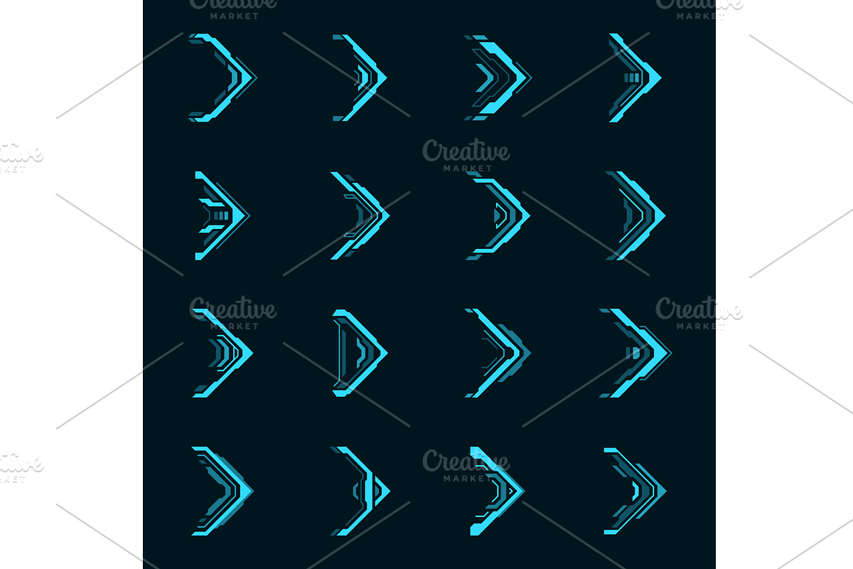 HUD futuristic arrow cursors, an Illustration by Vector Tradition ...