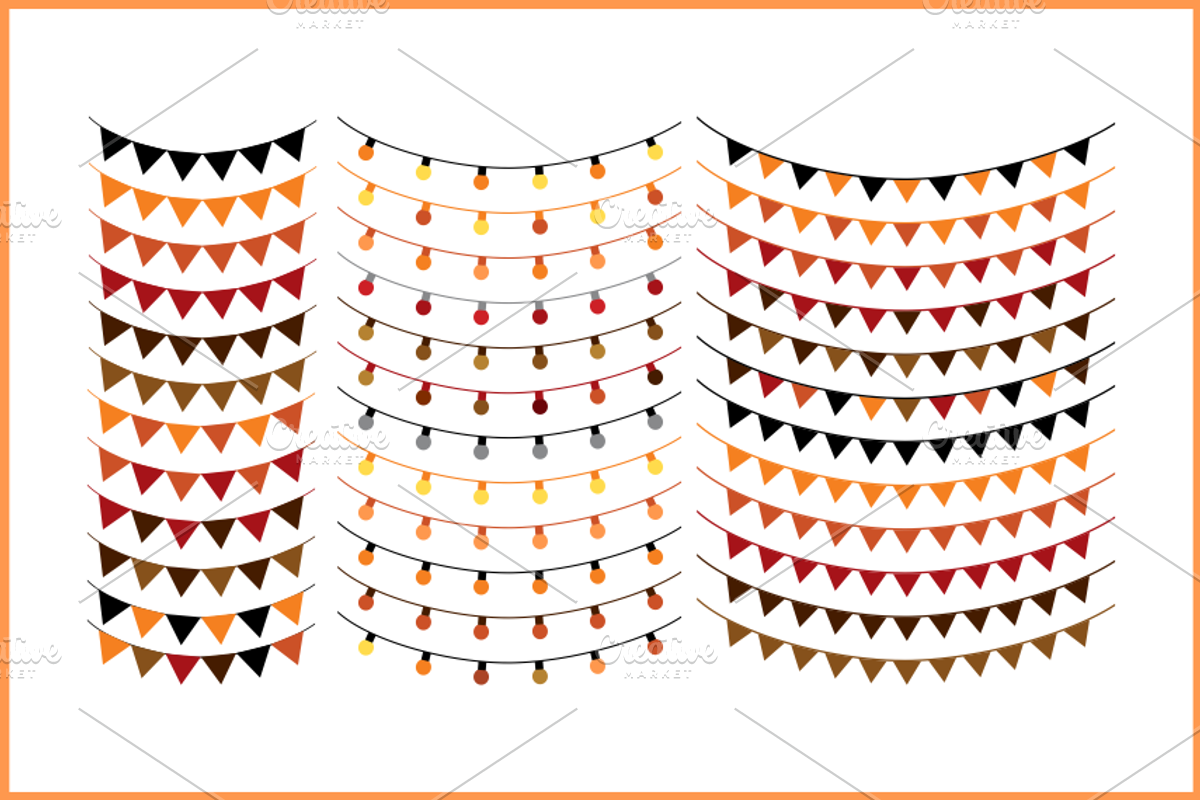 Halloween Bunting & String of Lights, a Decorative Illustration by ...