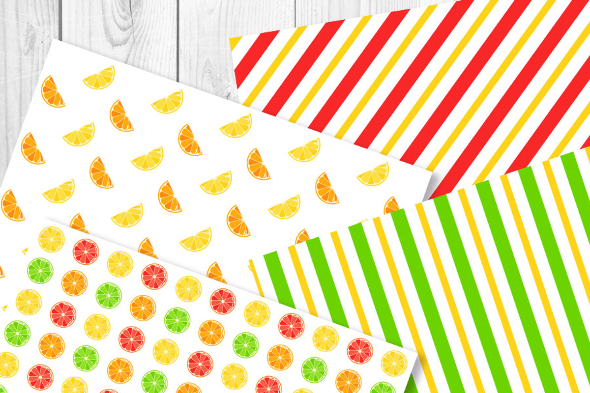 Citrus Fruits Digital Paper, a Pattern Graphic by The Digital Download ...