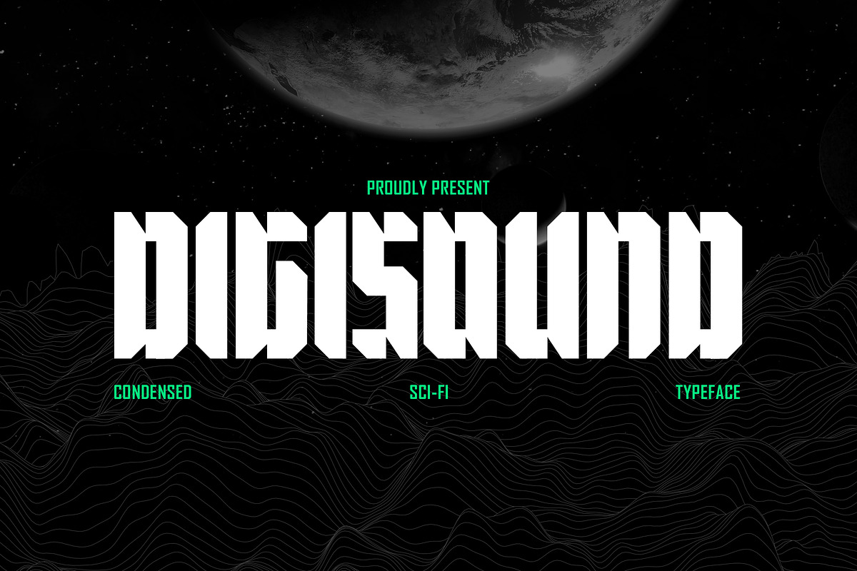 Digisound - Bold Condensed Scfi Font, a Sans Serif Font by Typia Nesia