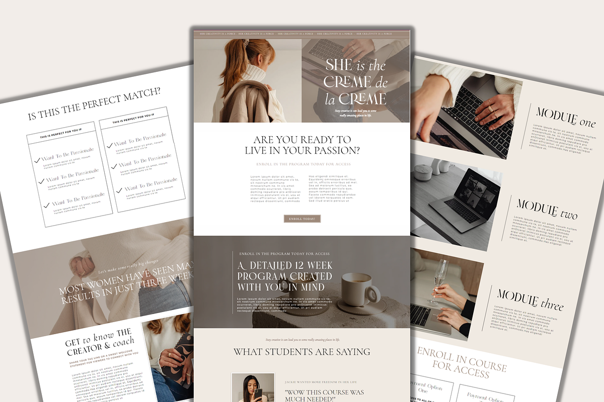 Creme Wix Landing Page Template, a Landing Page Template by Turia Avenue