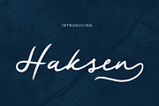 Haksen Script Font, a Script Font by Deeezy