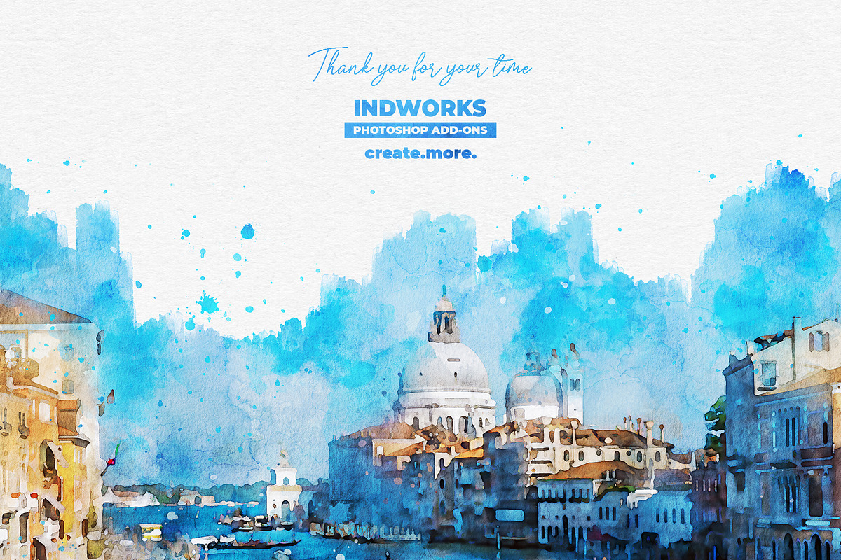 Aquarelle Watercolor Painting PS Action