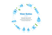 Water Funny Bottle Banner Set | Decorative Illustrations ~ Creative Market