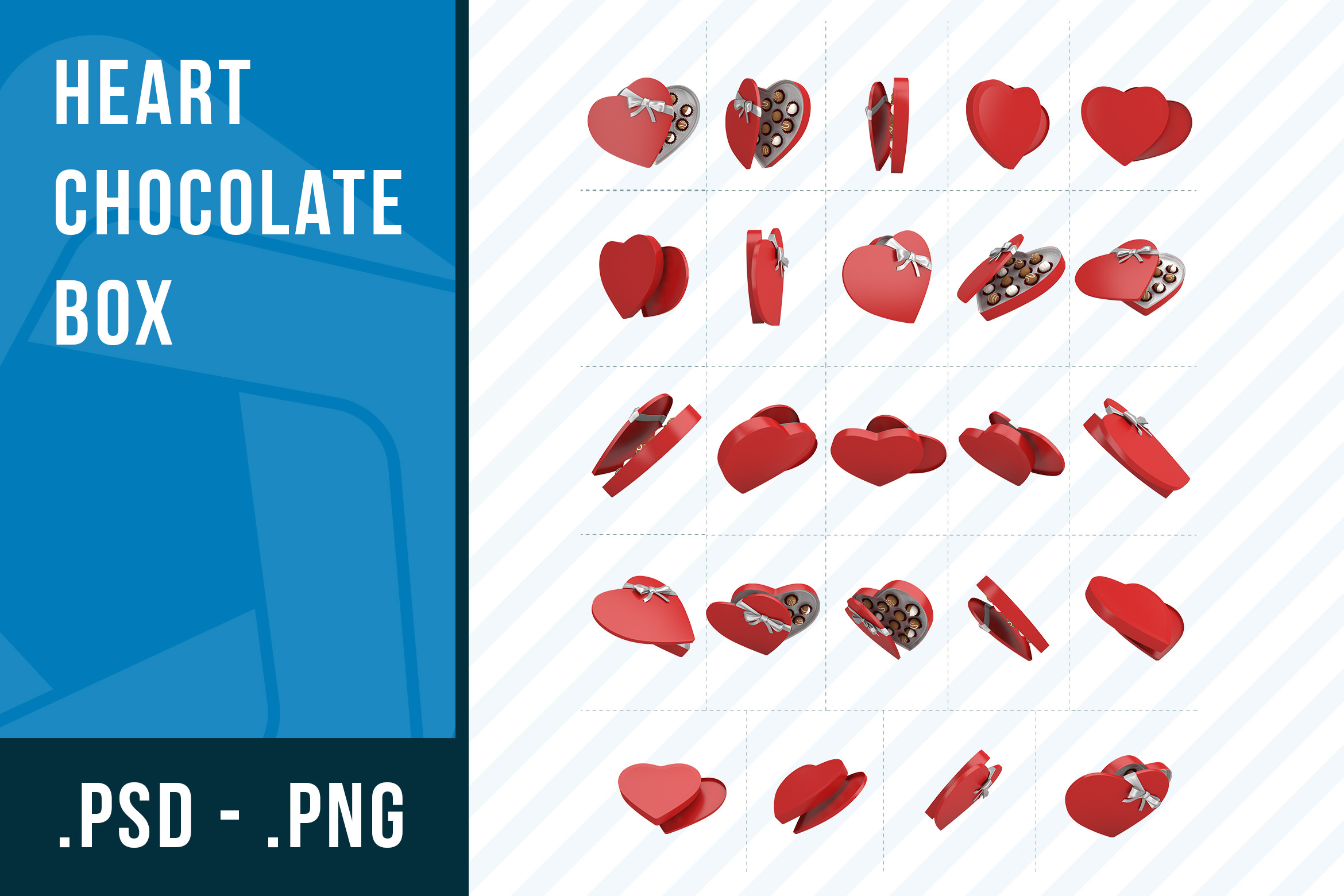 Heart Chocolate Box | Creative Market