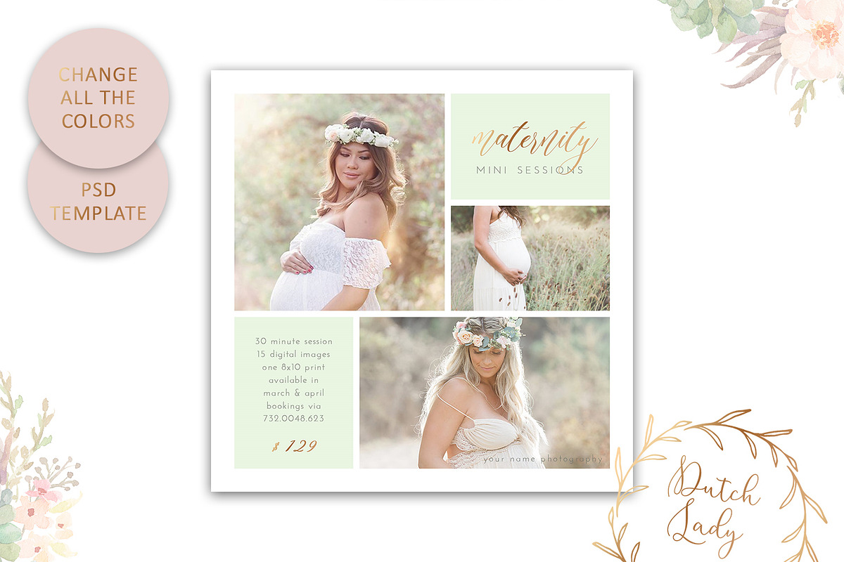 PSD Photo Session Card Template #58, a Card Template by The Dutch Lady ...