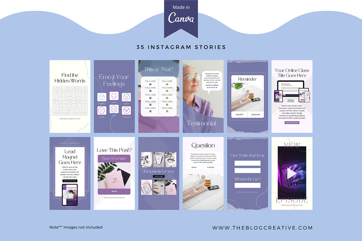 Purple IG Post & Stories Canva