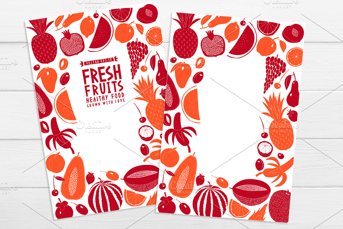 Fruity Vector Collection, a Food Illustration by Lubov Illustrations Shop