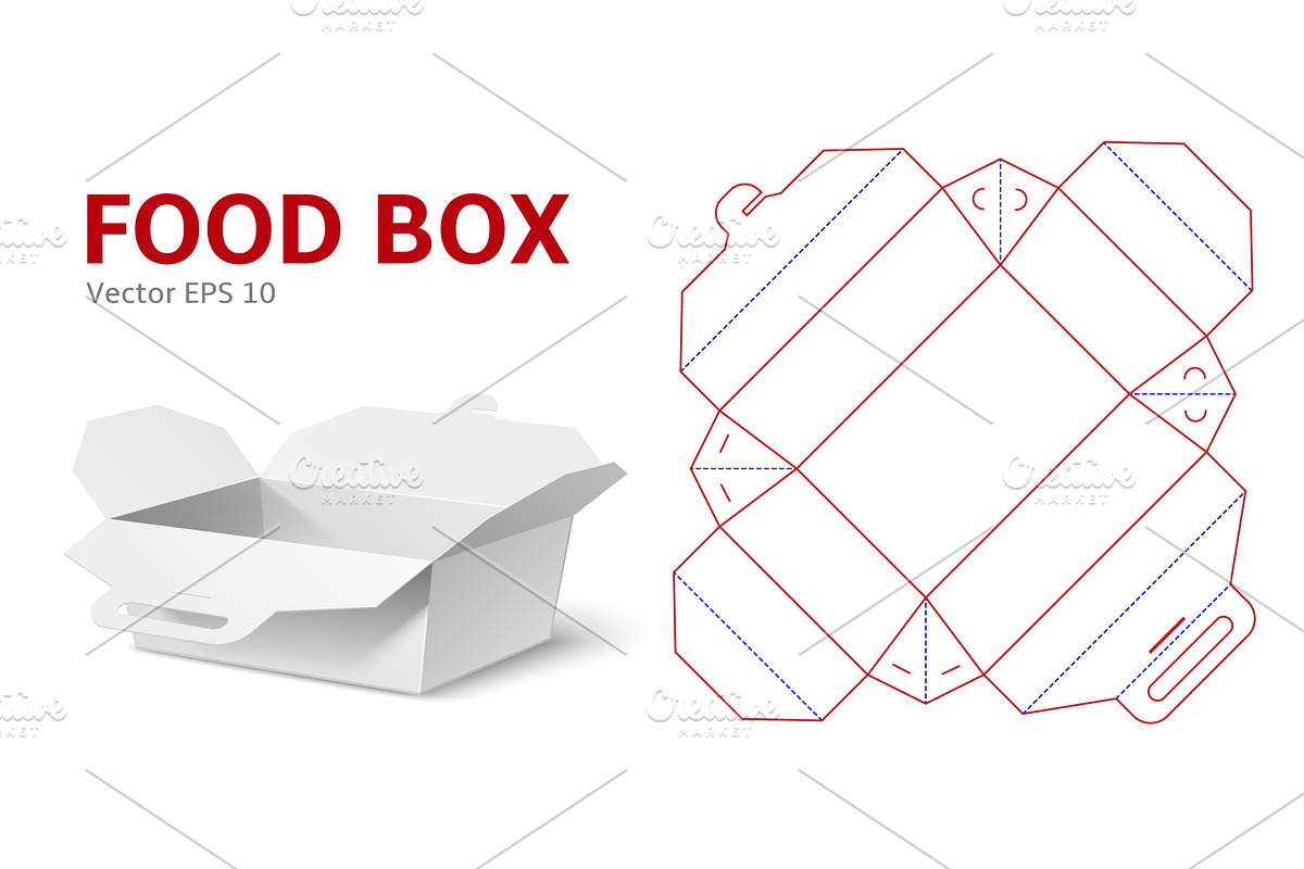 Chinese food box layout. Realistic, an Object Graphic by YummyBuum ...