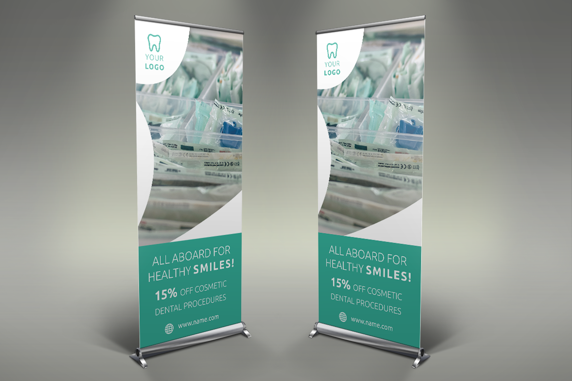 Dental Care Roll Up Banner, a Presentation Template by UNIK Agency