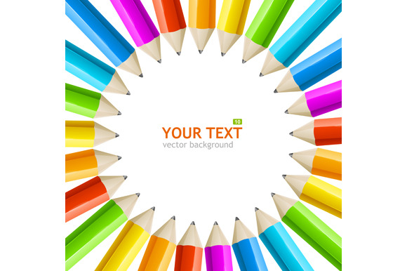 Rainbow Pencils Frame. Vector | Education Illustrations ~ Creative Market