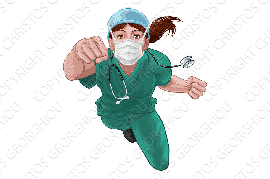 Nurse Doctor Woman Super Hero, a Healthcare Illustration by Christos ...
