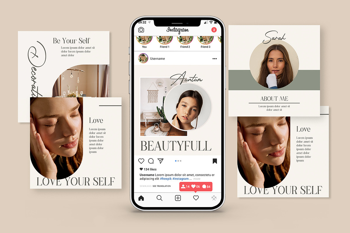 AUNTM INSTAGRAM TEMPLATE, a Social Media Template by Compaq_Creative