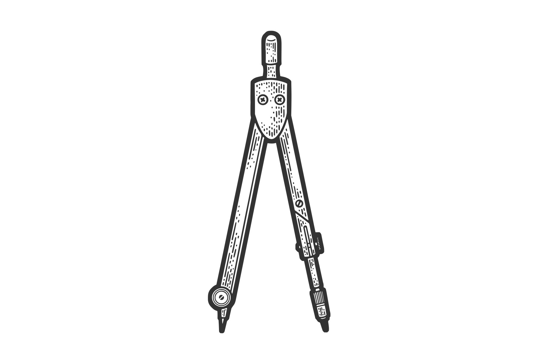 Compass drawing tool sketch vector | Creative Market