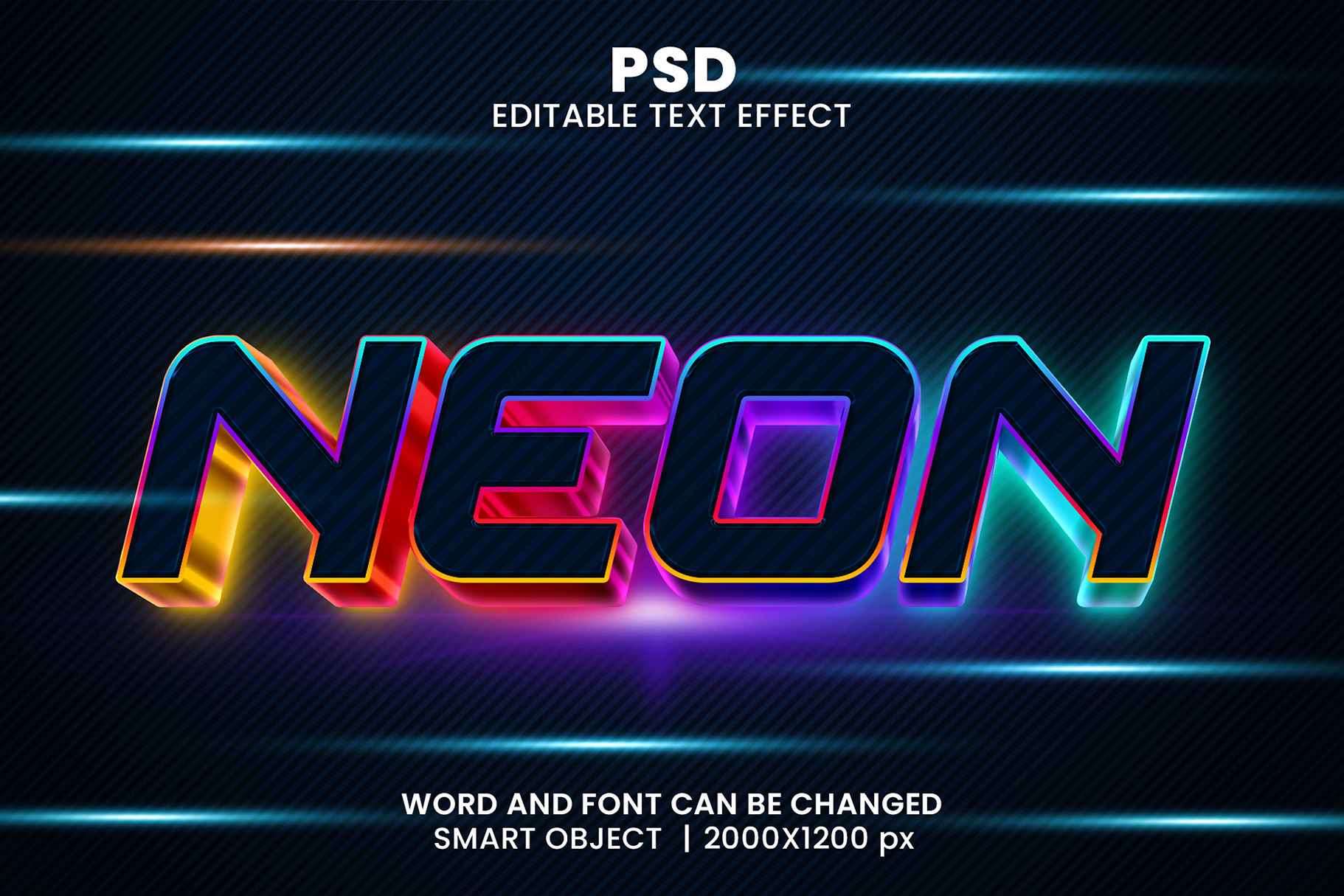 Neon light 3d Text Effect Style, a Layer Style Add-On by bdrobin
