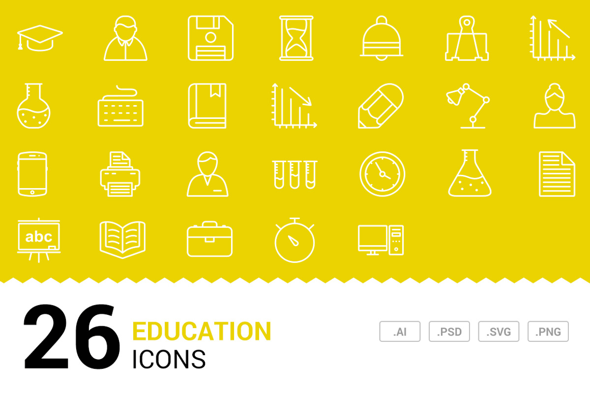 Education - Vector Line Icons, an Outline Icon by atifarshad
